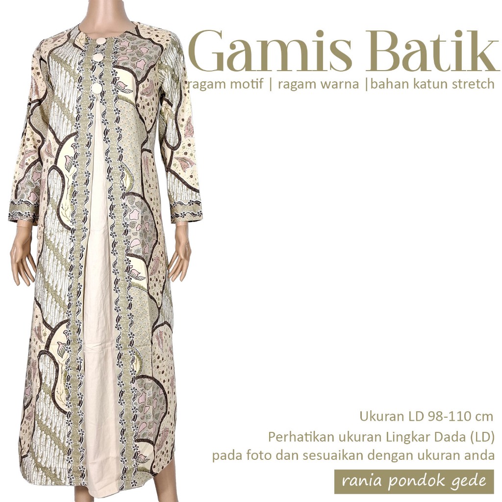 KATUN Beautiful All Size stretch cotton batik Gamis | Shopee Malaysia