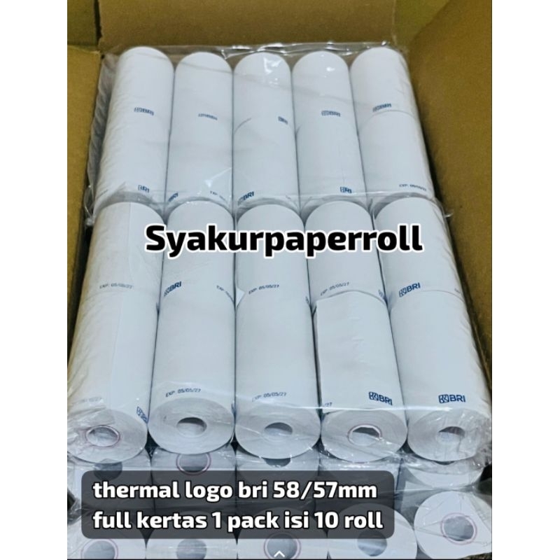 Bri bank logo thermal cash register paper 58/57x30mm full coreles ...