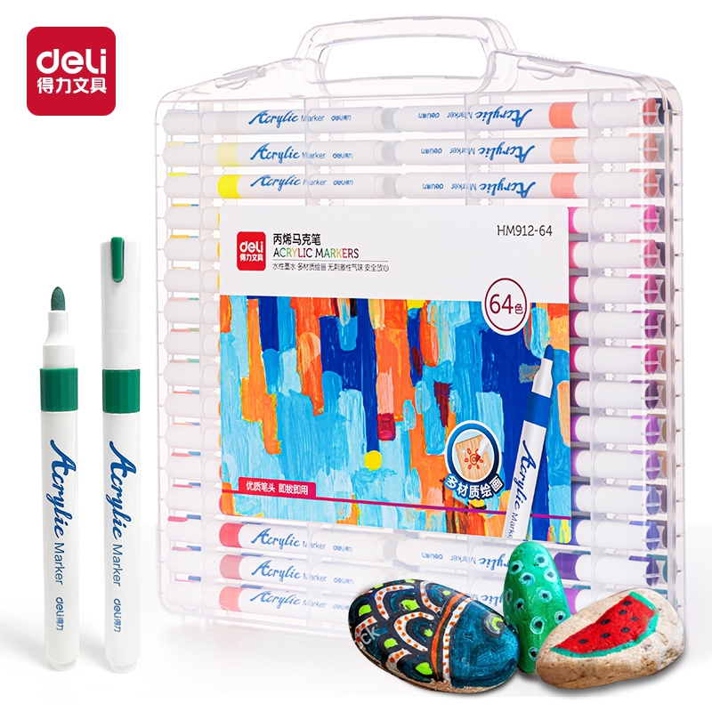 Deli Acrylic Marker 64 Color HM912 | Shopee Malaysia