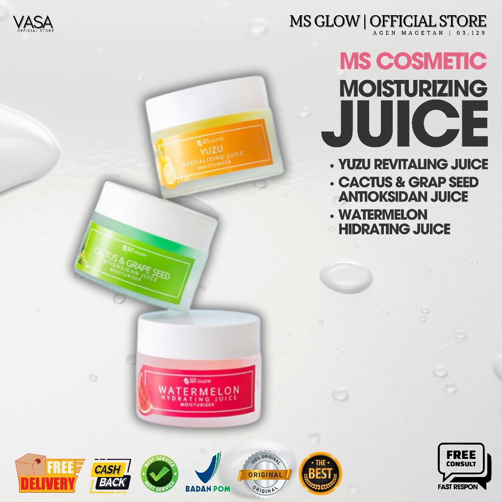 Vasaskincare - MOISTURIZER JUICE (YUZU, WATERMELON, CACTUS) | Shopee ...