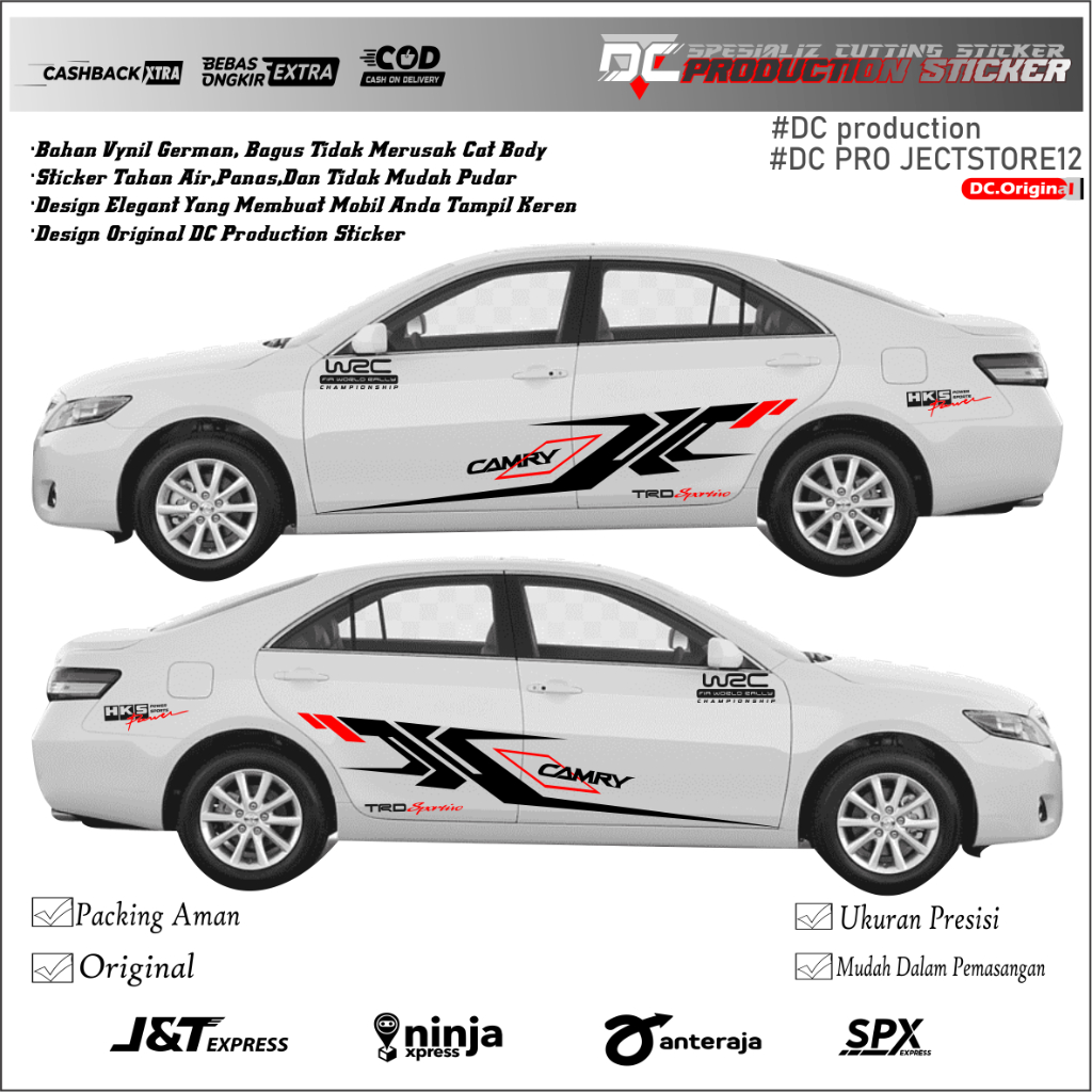 Toyota Camry Car Sticker Cutting Latest Old Sedan Car Stickers for all ...