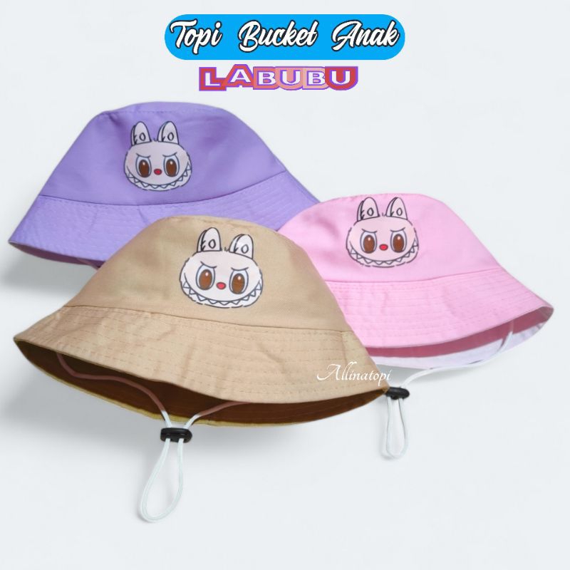 Bucket Hats for Boys and Girls with Labubu Cartoon Screen Printed ...