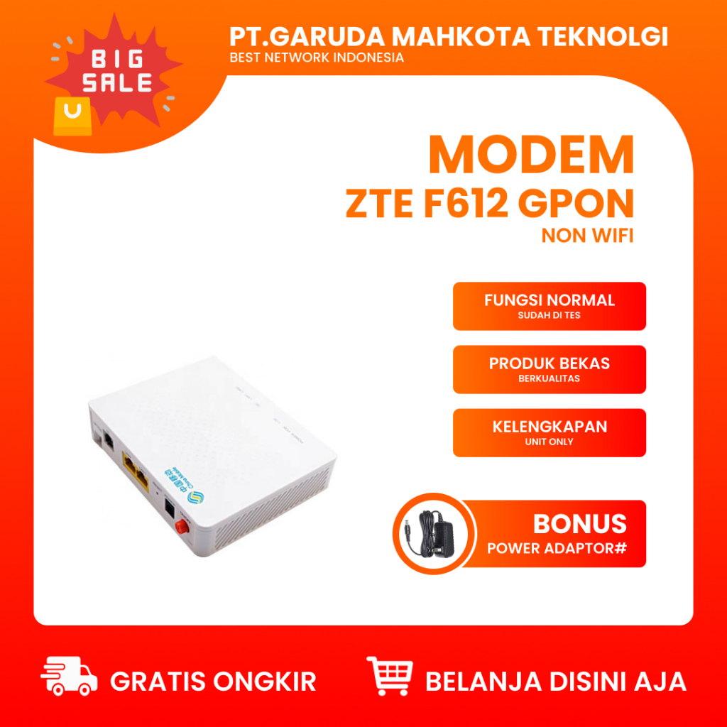 Zte F612 Modem Gpon Ont Non Wifi Second | Shopee Malaysia