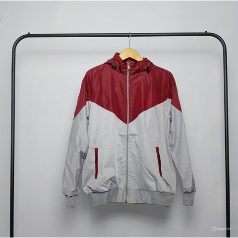 Maroon Ash Combination Parachute Jacket | Shopee Malaysia