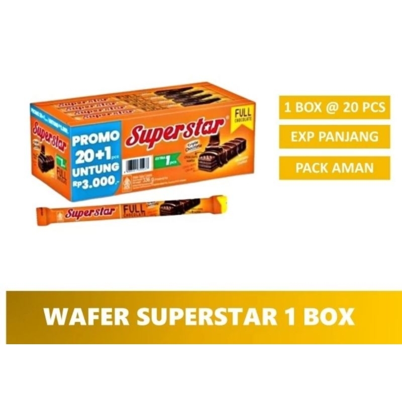 Superstar Wafer Triple Chocolate 1 Box Contains 20 pcs | Shopee Malaysia