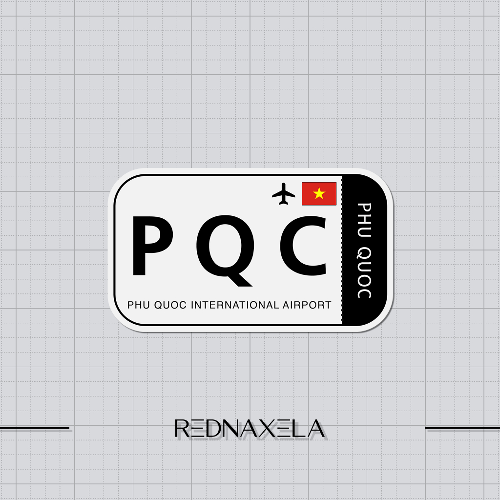 Vinyl Sticker Phu Quoc International Airport Code PQC Sign Sticker ...