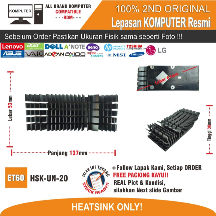 Et60 HSK-UN-20 HEATSINK PROCESSOR MOTHERBOARD UNIVERSAL ALL BRAND PC COMPUTER | Shopee Malaysia