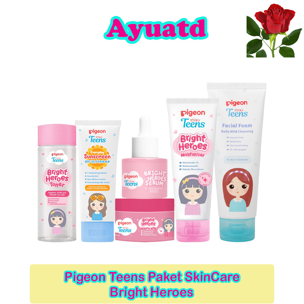 Pigeon Teens Bright Heroes Skincare Teen Package to Brighten | Shopee ...