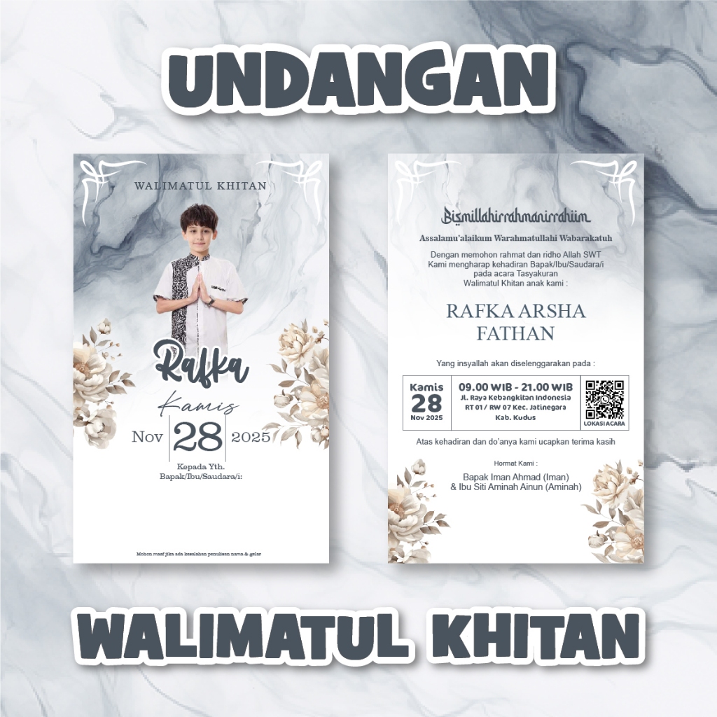 Children's circumcision invitations, walimatul circumcision invitations ...