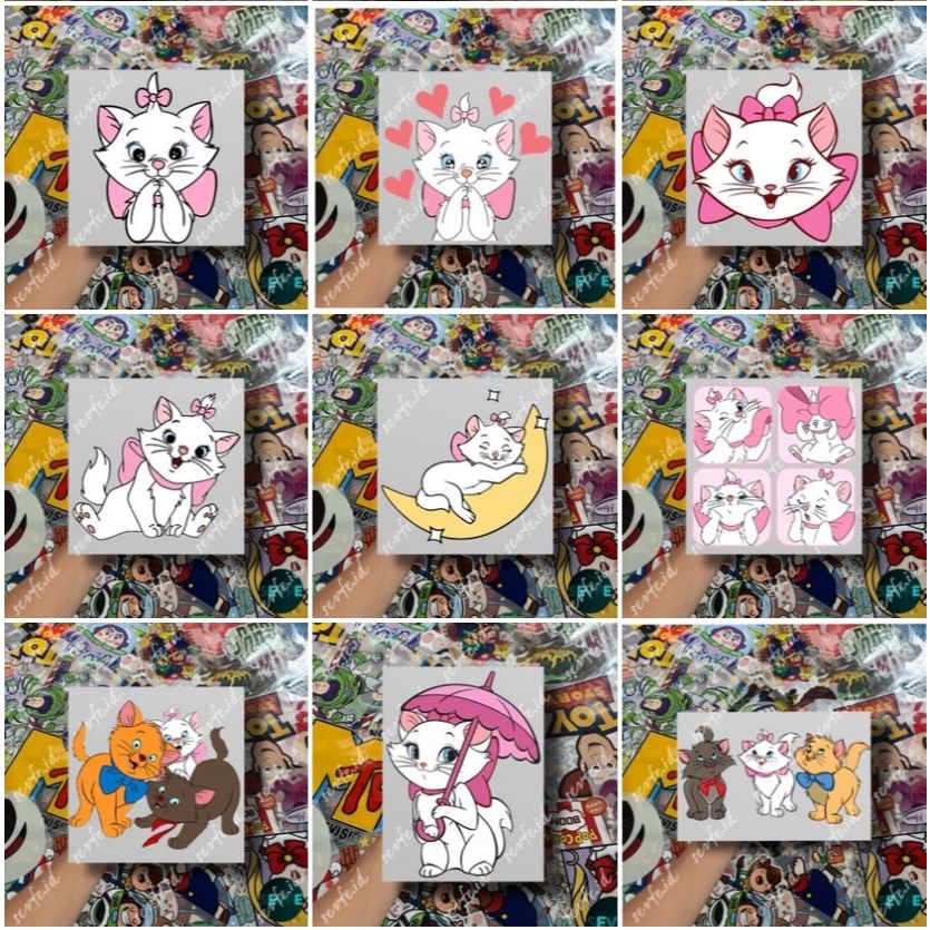 Dtf Stickers Iron-On Screen Printing MARIE CAT Stickers | Shopee Malaysia