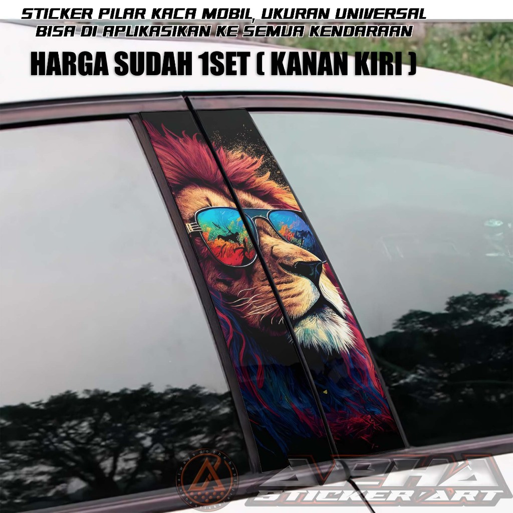 One Set of Car Door Pillar Stickers Right Left - Suitable for all LION ...