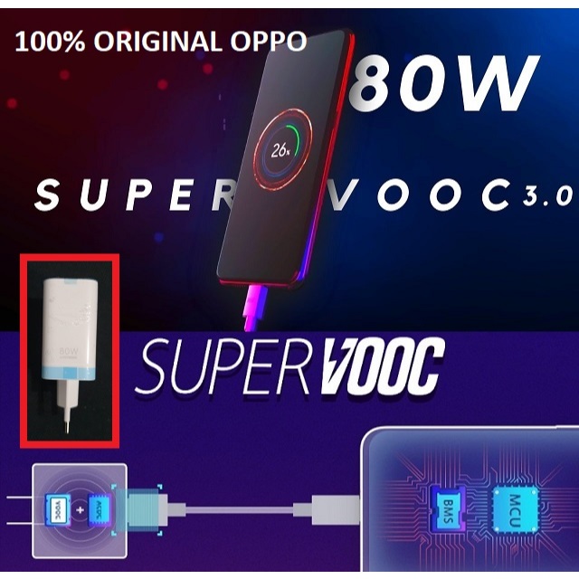 Original 80W SuperVOOC 3.0 K10 Pro Find X5 Pro Charger Adapter | Shopee ...