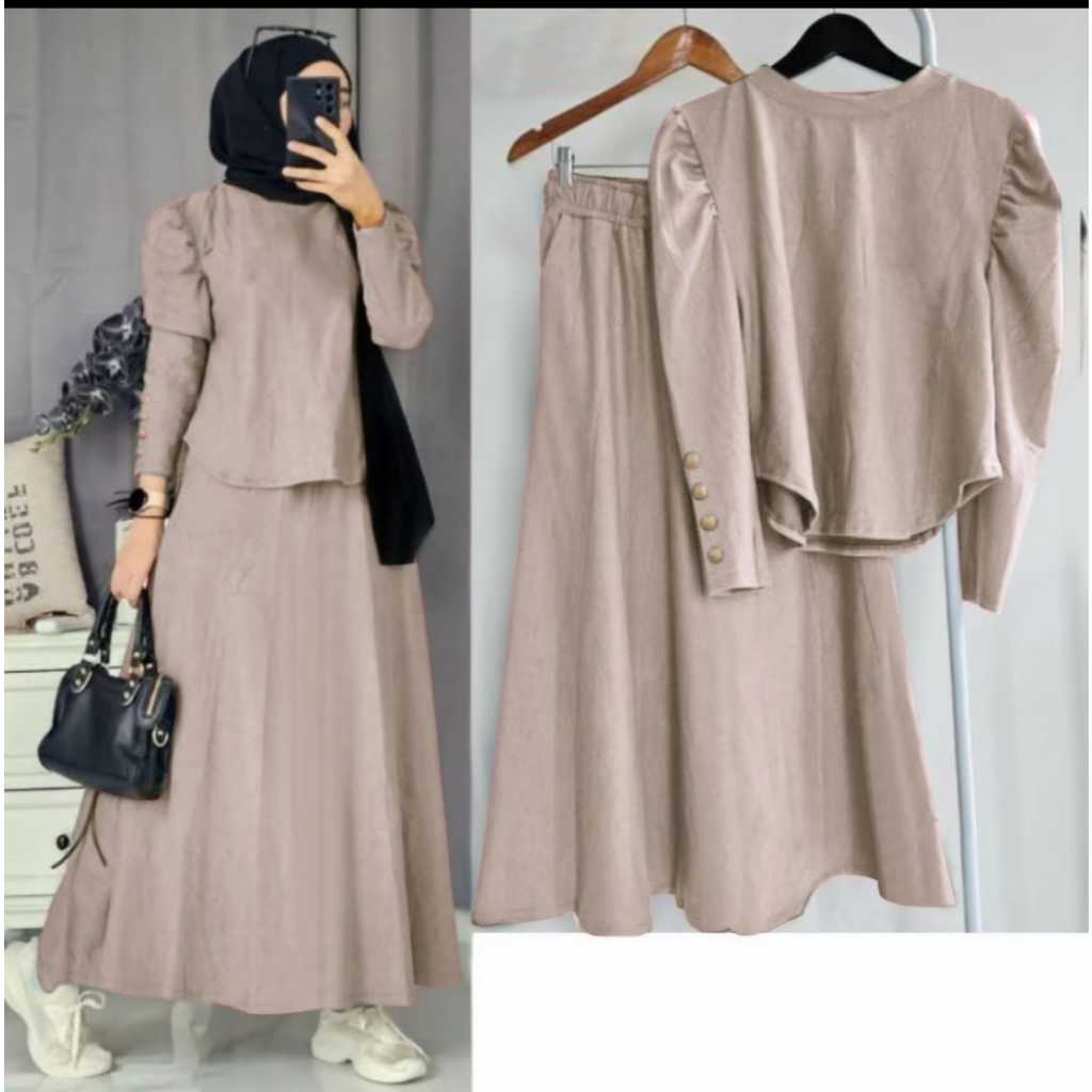 LATEST MITSUKA PREMIUM KNIT BALLOON HAND SKIRT SET // WOMEN'S RIB KNIT ...