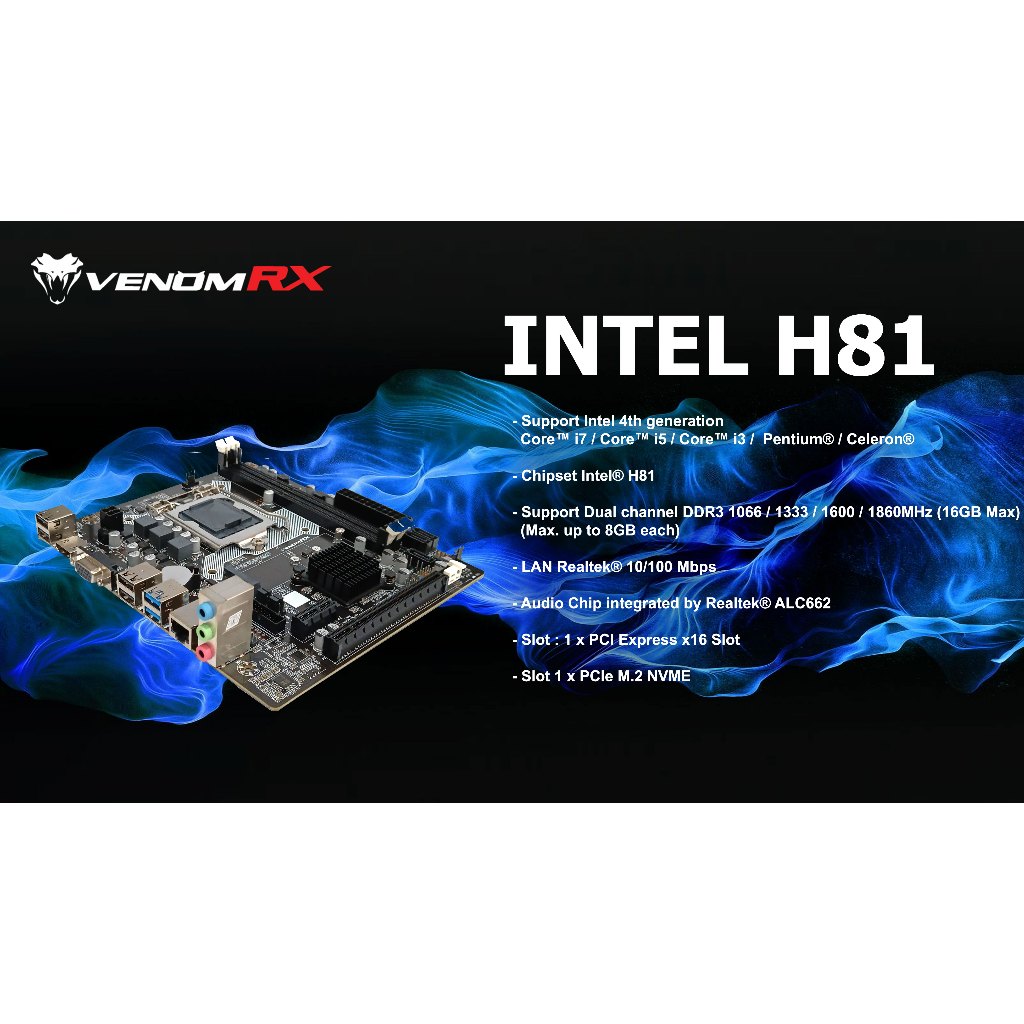 Venomrx Motherboard Intel H81 LGA 1150 DDR3 Nvme Venom RX Mainboard | Shopee Malaysia