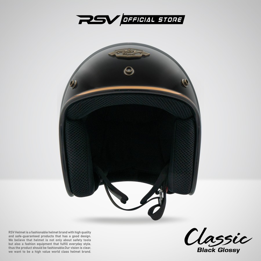 Rsv Classic Black Glossy HELMET | Shopee Malaysia