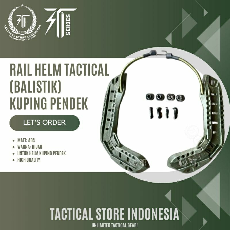HIJAU Imported Green Tactical Helmet Rail - Green Ballistic Helmet Rail ...