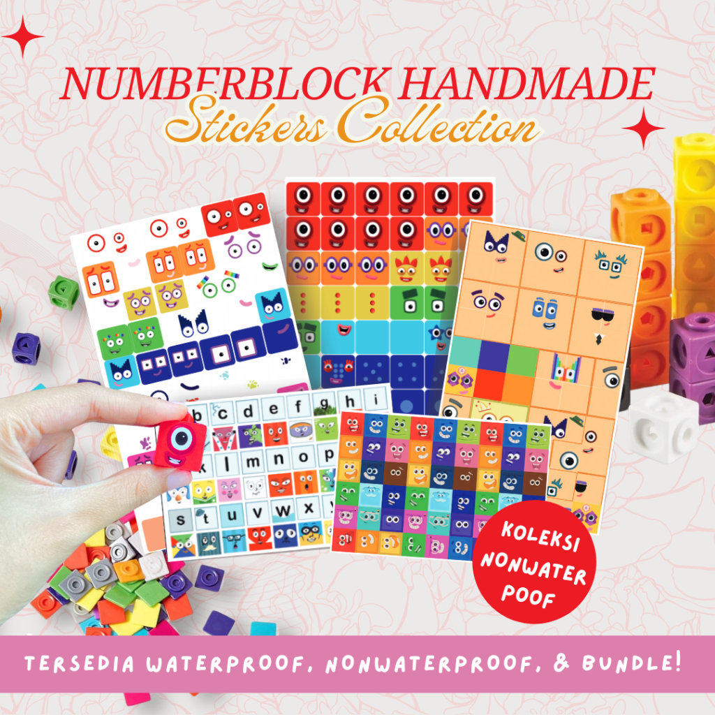 60pcs+ Numberblocks Handmade Stickers | Mathematical waterproof sticker ...