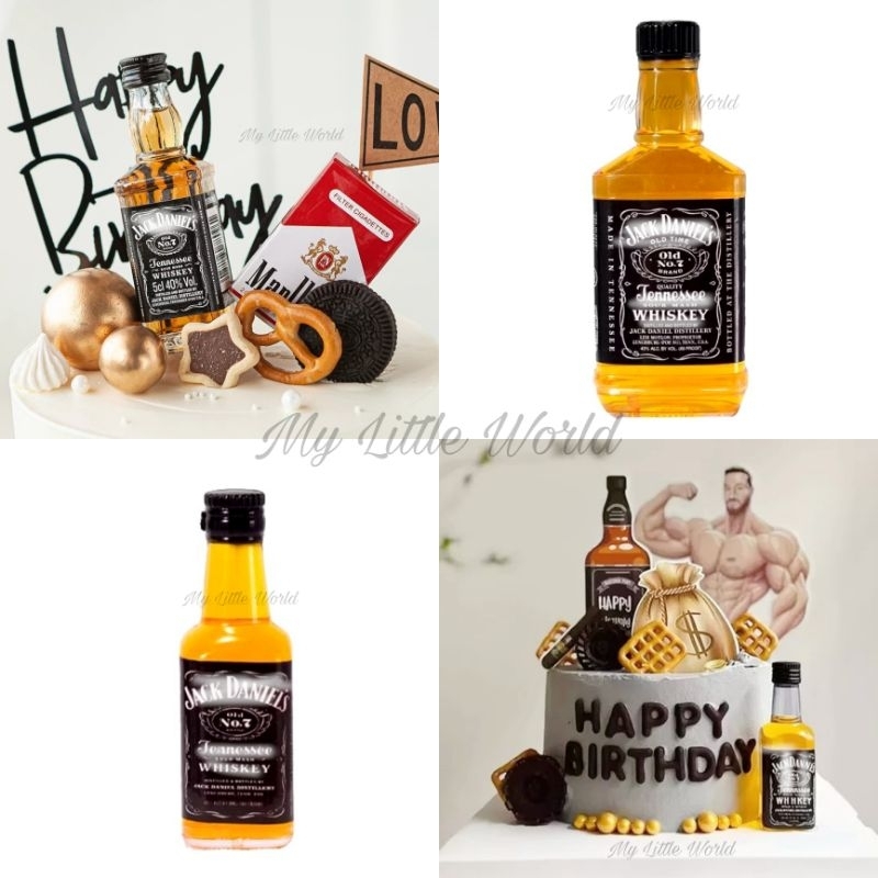 Miniature Alcohol Drink Bottle Jack JD Beer Liquor Cake Topper Birthday ...