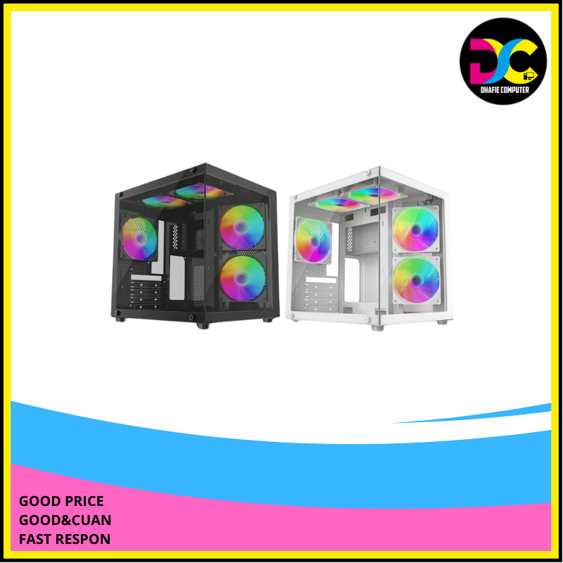 Venomrx Reason Tempered Glass M-ATX Gaming Case - Black White | Shopee ...