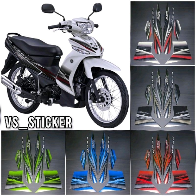 PUTIH HITAM HIJAU MERAH Striping STICKER LIST BODY MOTORCYCLE YAMAHA ...