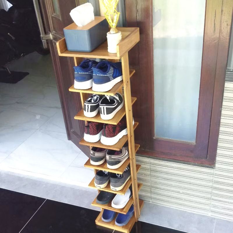 KAYU 8 tier genuine mahogany wood shoe rack T120 L24 P28 | Shopee Malaysia