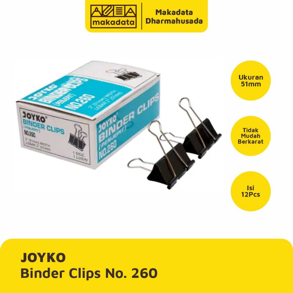 Binder CLIP | Joyko PAPER CLIP 51MM NO. 260 (1 PACK) | Shopee Malaysia