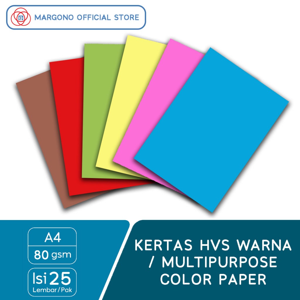 HITAM [25 Sheets, 80 gsm] Margono HVS Paper Premium Color A4 / Color ...