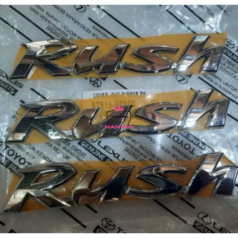 Toyota RUSH BRAND LOGO WRITING EMBLEM(2007-2017) AND RUSH(2018-SEKARANG ...