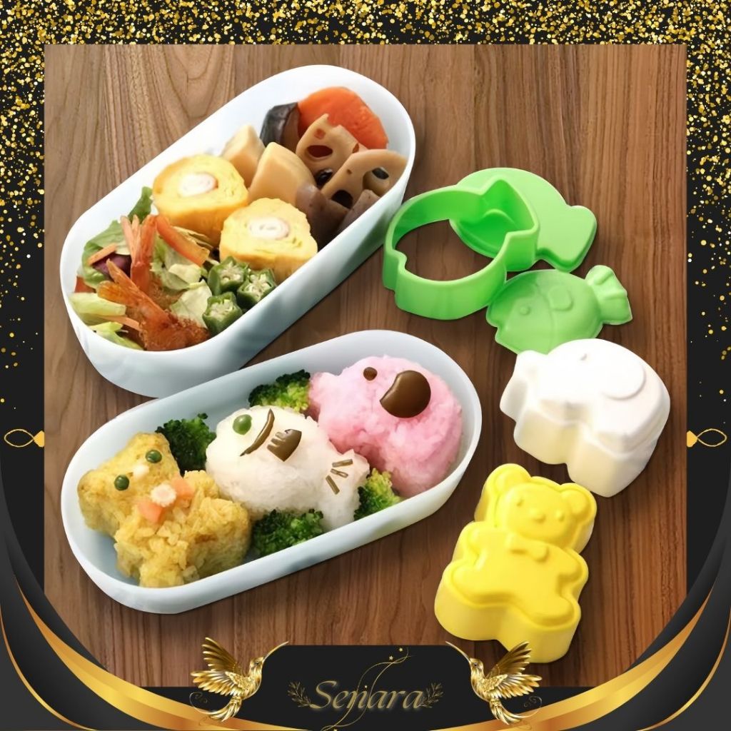 Senara Cartoon Elephant Fish Bear Bento Rice Mold / set of Cartoon ...