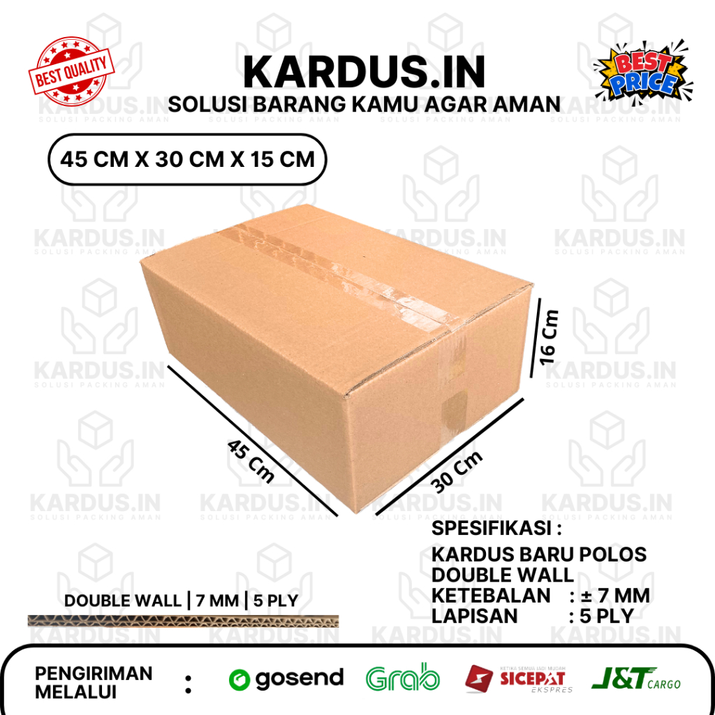 Double Wall Packing Cardboard 45 X 30 X 16 Cm Premium Packaging ...