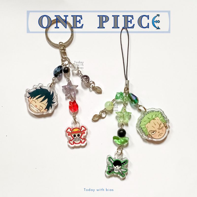 GANTUNGAN HP One PIECE - Phone strap Keychain | Anime bead charm key ...