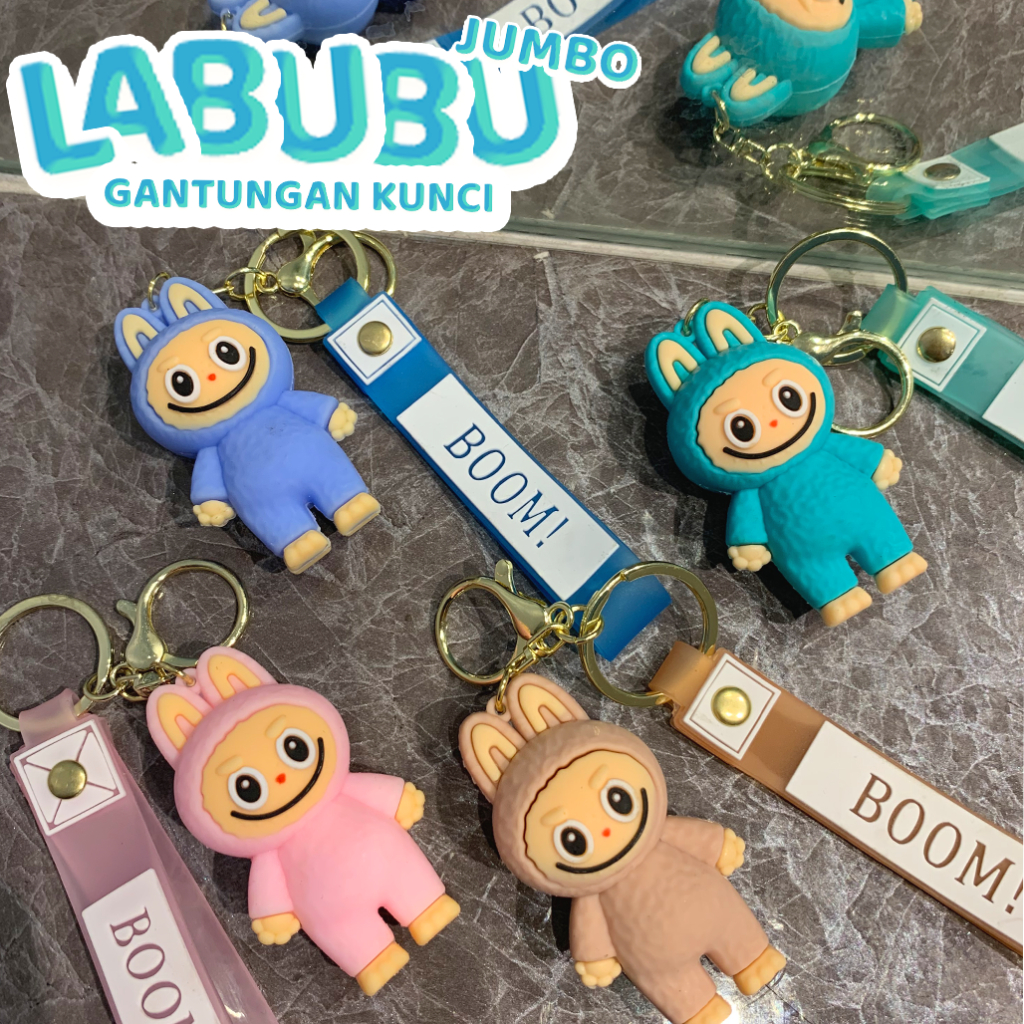 GANTUNGAN Labubu Boom Keychain/ Labubu Keychain/ Labubu Doll Keychain ...