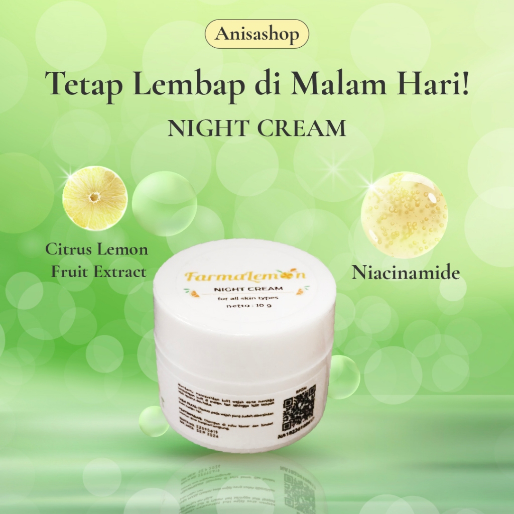 Farma Lemon Night Cream Brightens Skin Contains Citrus Fruit Extract ...