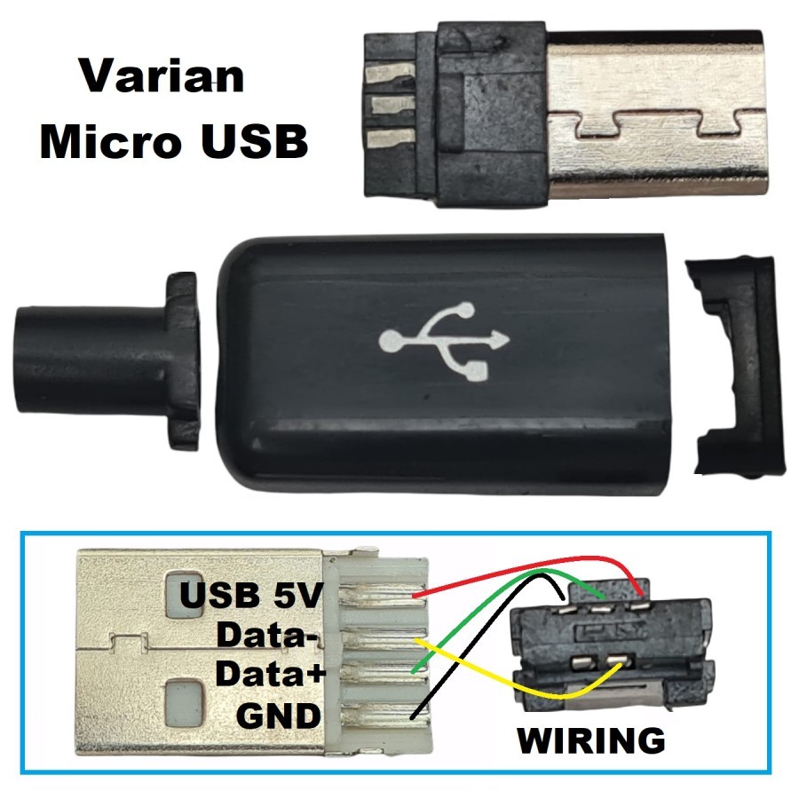 Empty USB Socket 4pin soldering Socket Connector Micro USB variant ...
