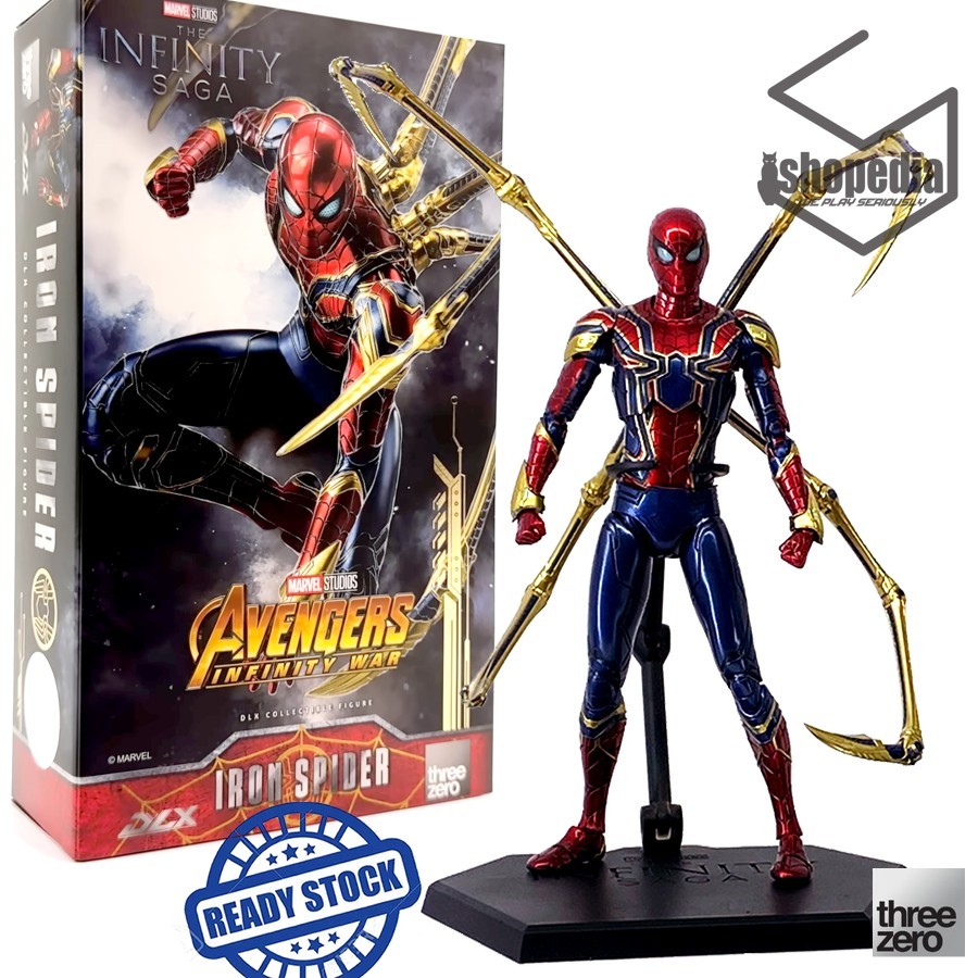 Threezero DLX Iron Spider Man Marvel Avengers Infinity Ironspider 1/12 ...