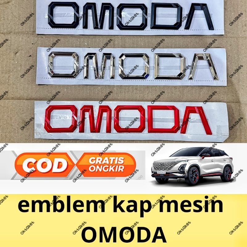 MERAH HITAM MESIN Black Red Chrome OMODA engine hood Logo Emblem ...