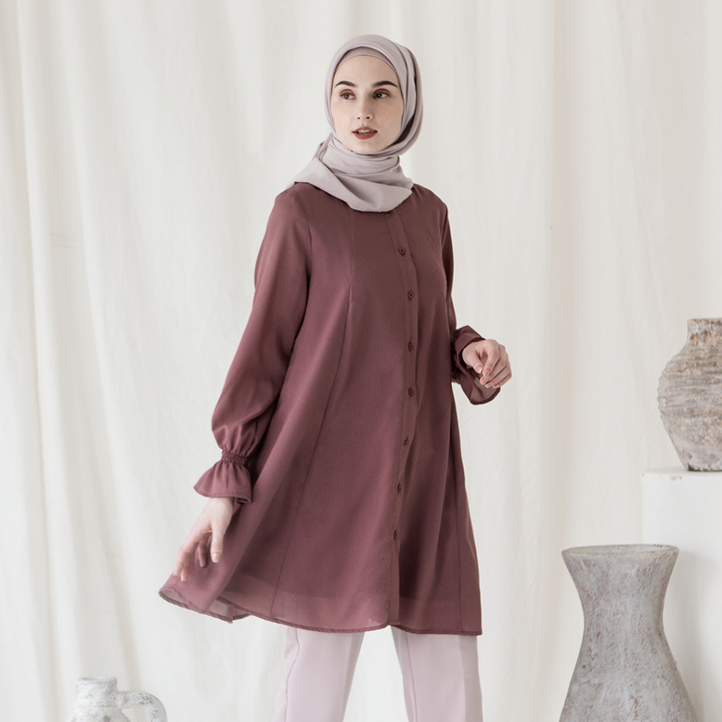 UNGU Maula by Aska Label - Women's full button tunic long sleeve Muslim ...