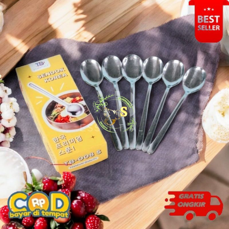 [GS] Korean tb 008 stainless steel tablespoon contains 6 pcs | Shopee Malaysia