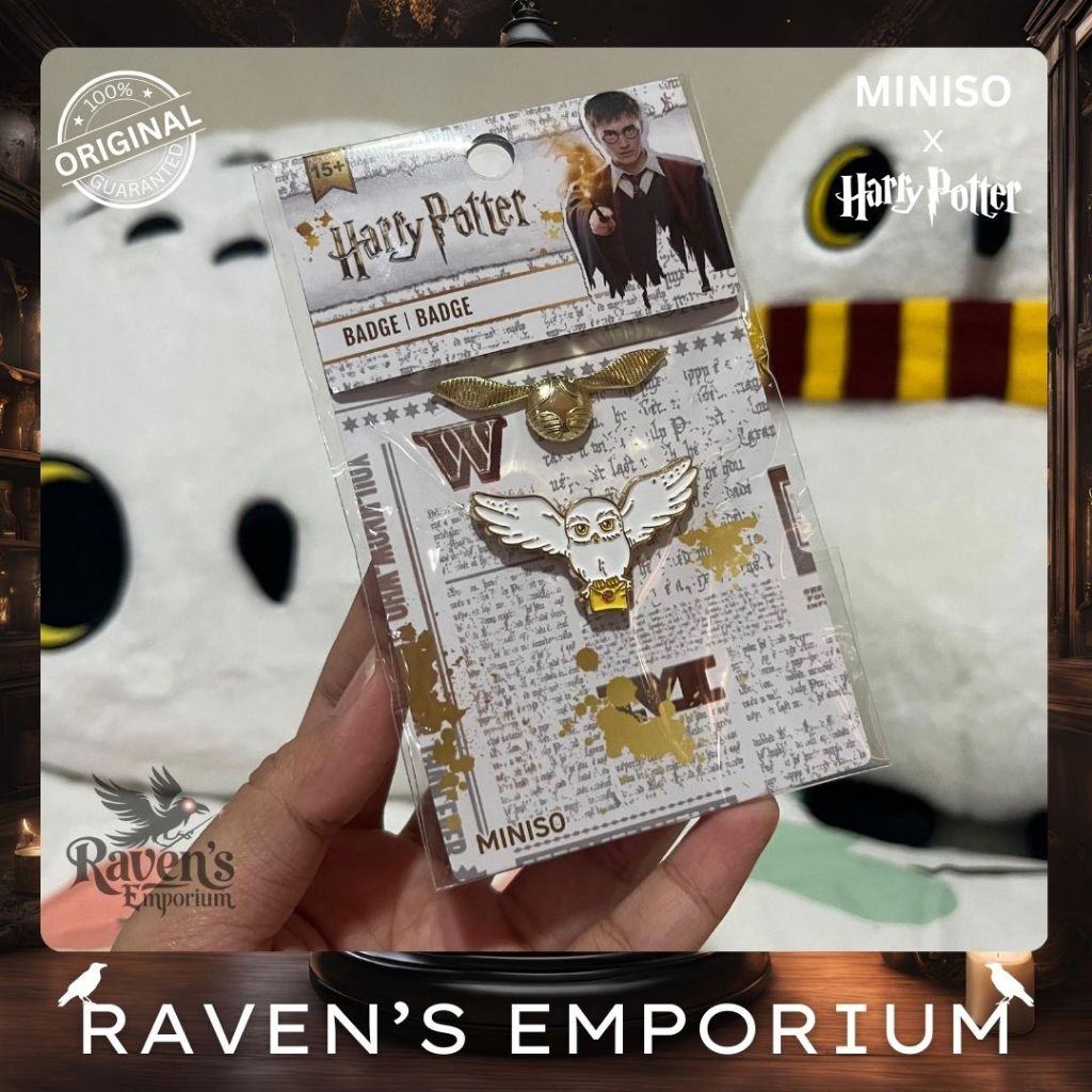 Miniso x Harry Potter [hedwig] & [golden snitch] Badges Pin hedwig ...