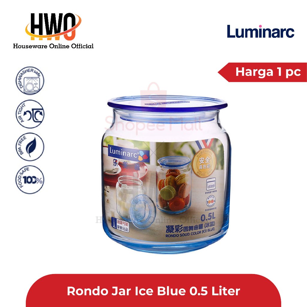Luminarc Rondo Jar Ice Blue 0.5 Liter / pc | Shopee Malaysia