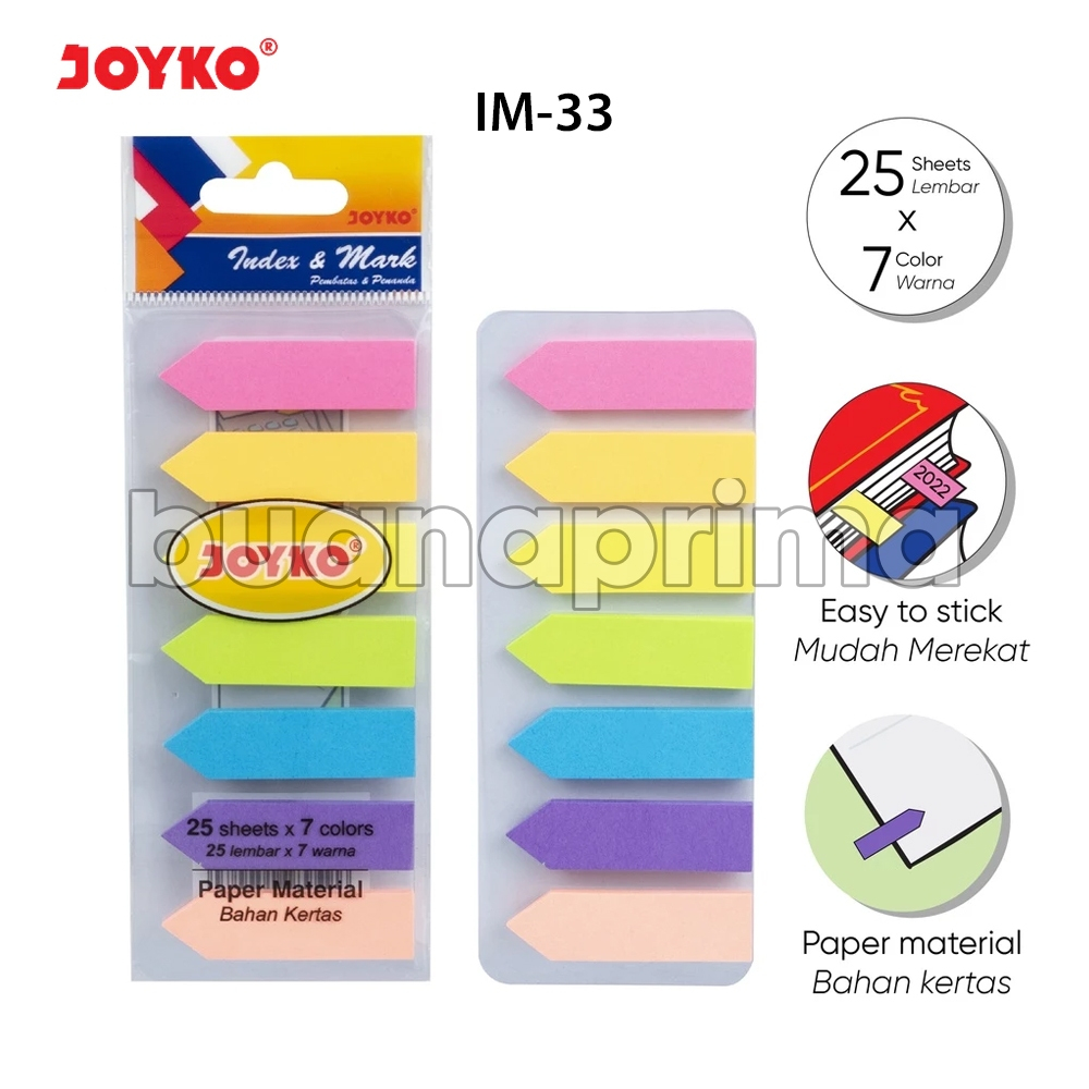 Sticky Notes Joyko Paper IM-33 Arrow Post Memo Stick It Note Marker ...