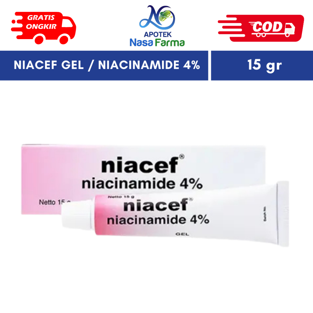 Niacef 4% GEL 15 GR / NIACINAMIDE / ACNE MEDICINE / ACNE GEL | Shopee ...