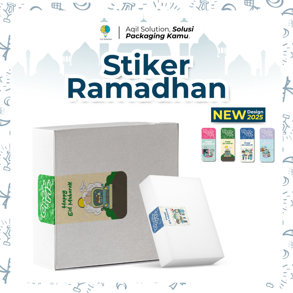 (20pcs) Ramadhan seal stickers 7x15cm Ready & Custom (template) Box ...