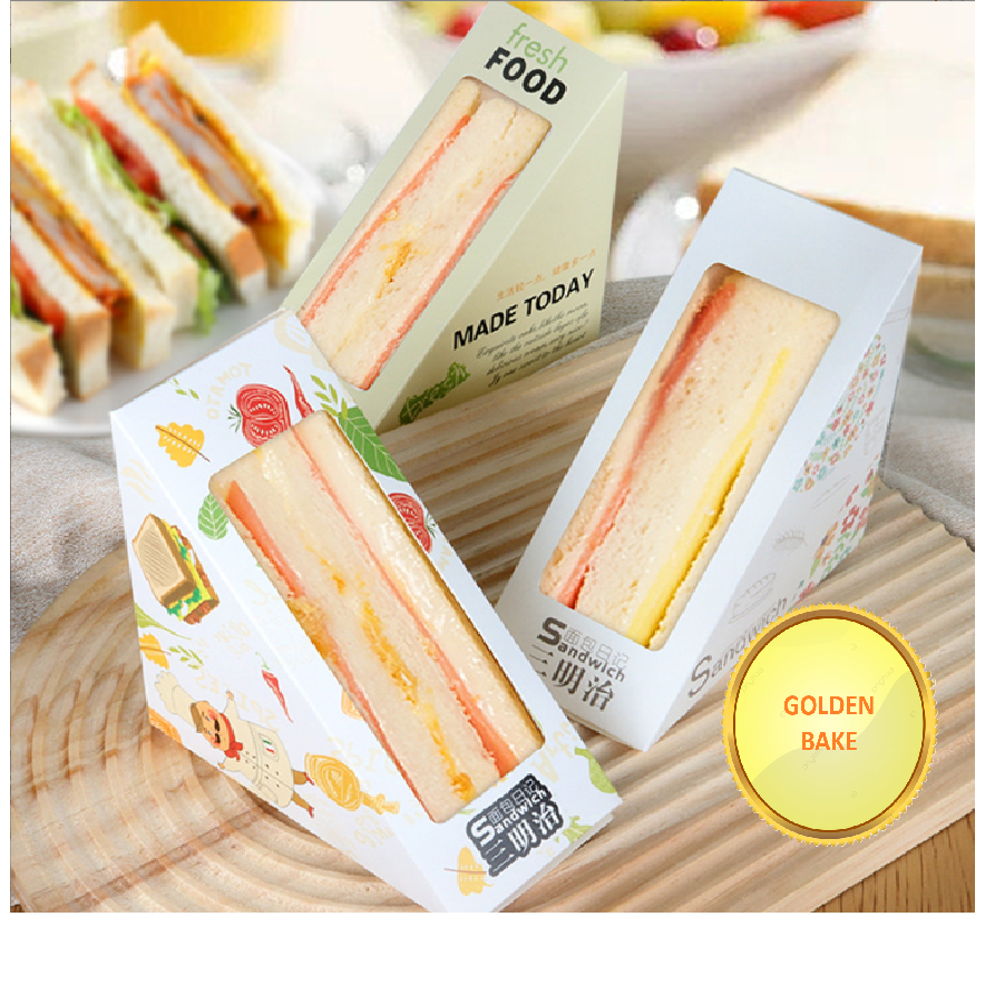 Gbake 10pcs Paper Sandwich Box 12cm / Sandwich Packing Box / Foodgrade ...
