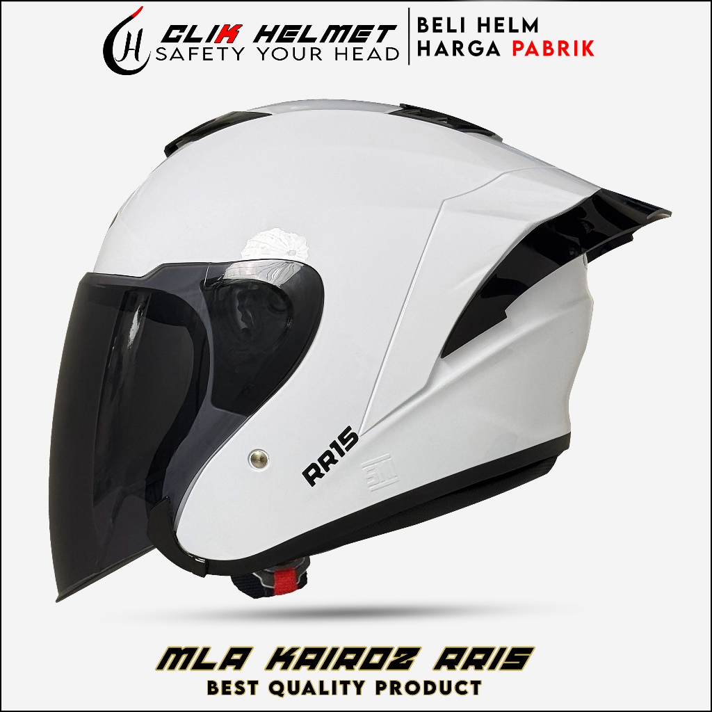 PUTIH Mla Kairoz Helmet / White Smoke Visor Glass Handsome SNI Package ...