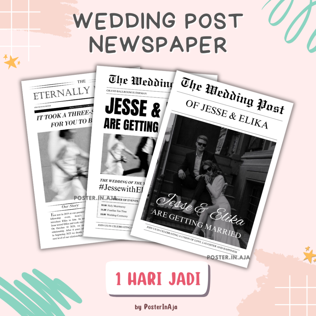 Custom Prewedding Wedding Newspaper Property Property Property Photo ...