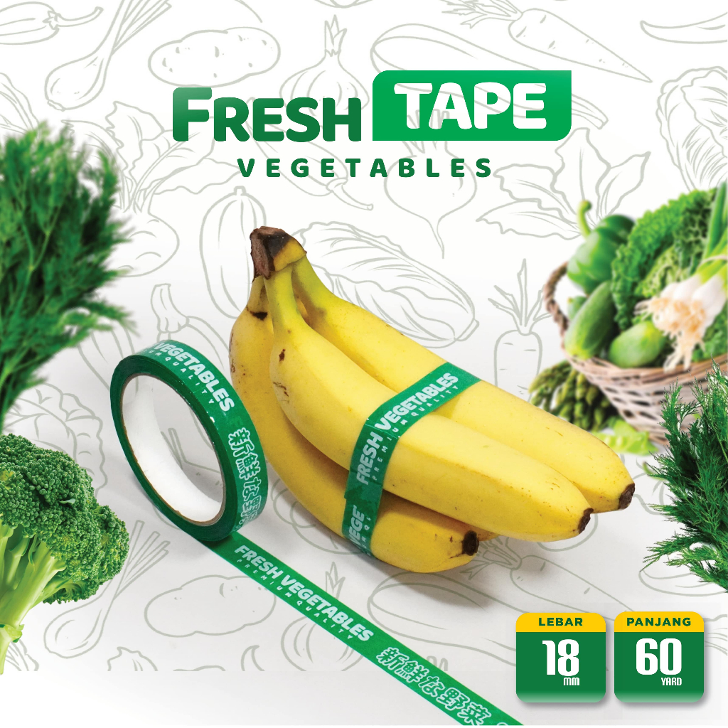 Fruit Vegetable Duct Tape 18 mm x 60 Yards / Fresh Vegetable Tape ...