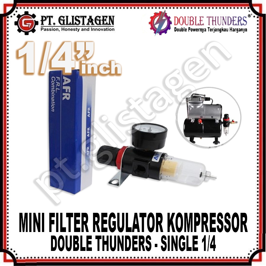 AFR2000 1/4" Mini Air Filter Single Air Compressor Regulator 1/4" inch ...