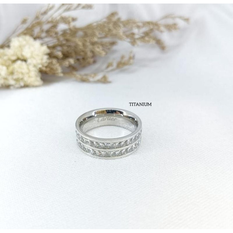 Cartier diamond genuine titanium ring | Shopee Malaysia
