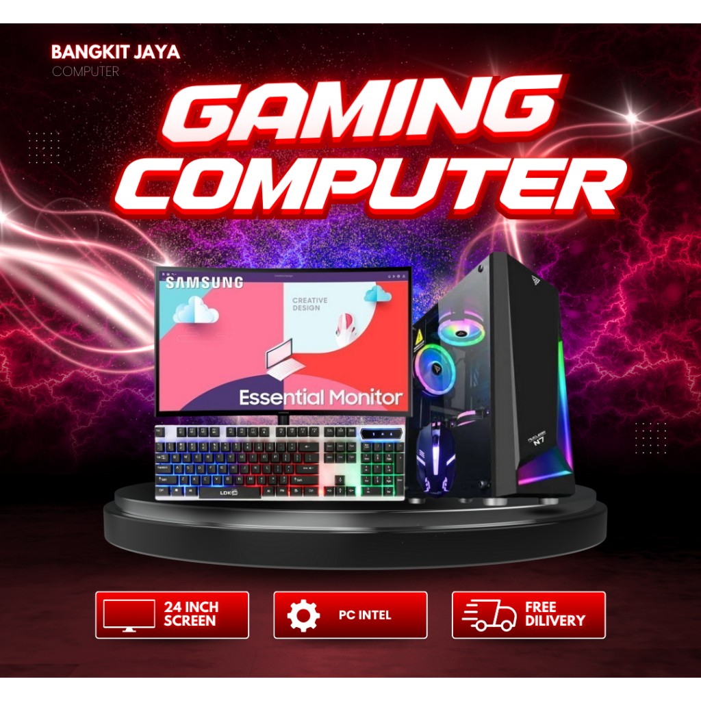 Gaming PC fullset Core i7 2600 Ram 16GB GTX 750 TI 4GB LED monitor 24 ...